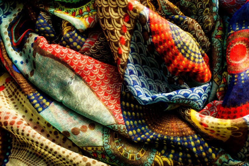 Oriental Colorful Scarf Background Stock Image - Image of color ...