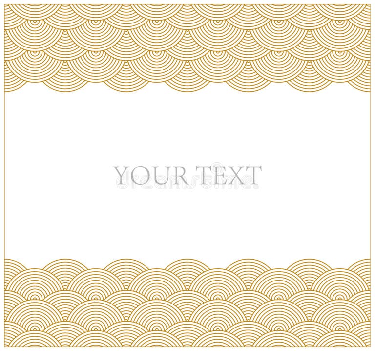Oriental Curve Wave Pattern Frame Stock Vector - Illustration of retro ...