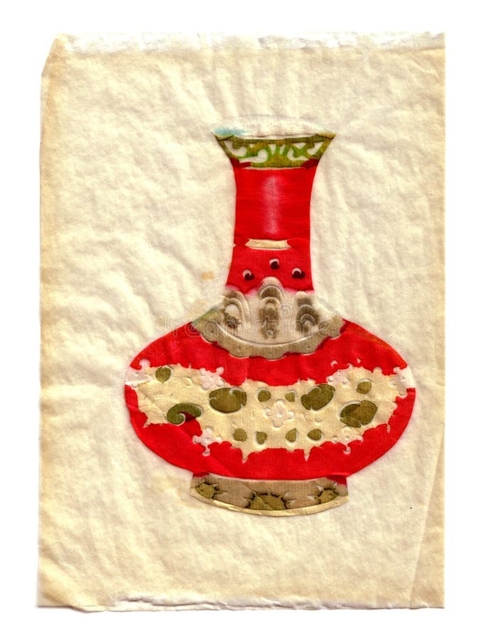 Oriental cut-paper Vase 2 stock illustration. Illustration of real ...