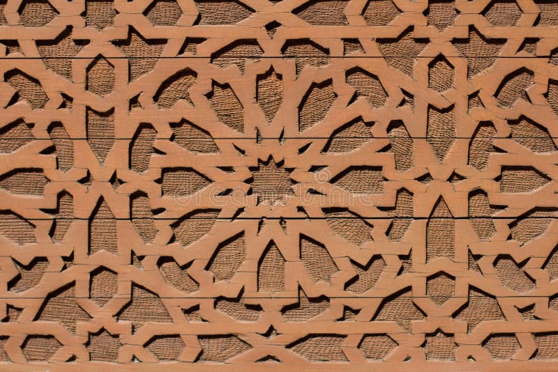 Oriental Design, Arabic Pattern on Wooden Background Stock Image ...