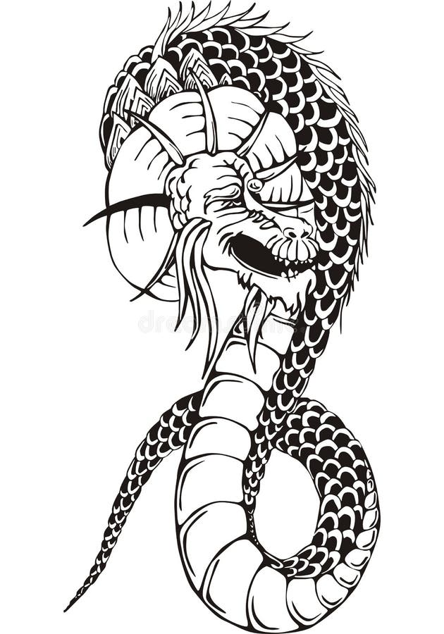 Oriental dragon worm stock vector. Illustration of mythical - 33821541