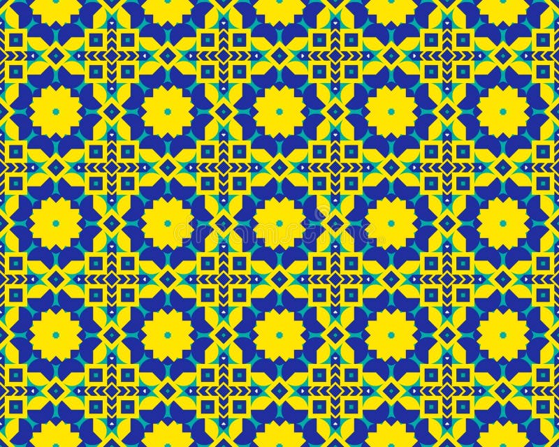 Oriental Ethnic Geometric Seamless Tile Pattern Made with Various ...