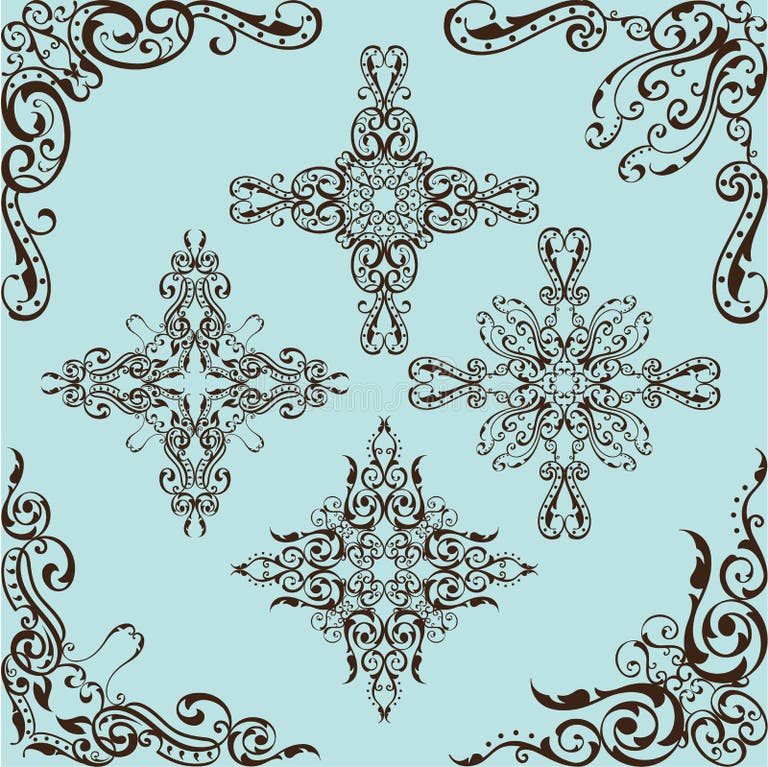 Oriental fine corner set stock vector. Illustration of retro - 45486725