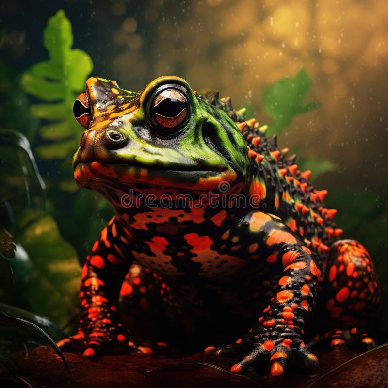 Oriental Fire Bellied Toad Green Stock Illustration - Illustration of ...