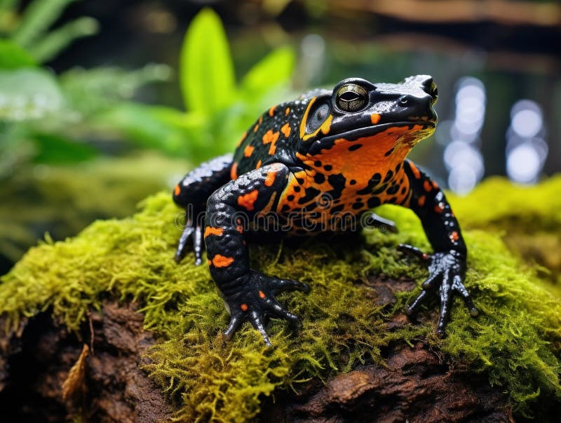 Oriental Fire Bellied Toad Made with Generative AI Illustration Stock ...