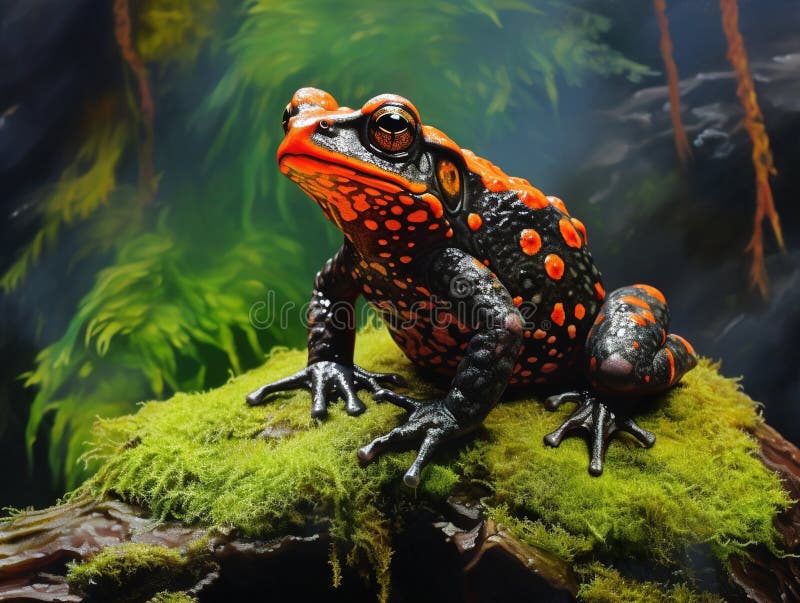 Oriental Fire Bellied Toad Made with Generative AI Illustration Stock ...