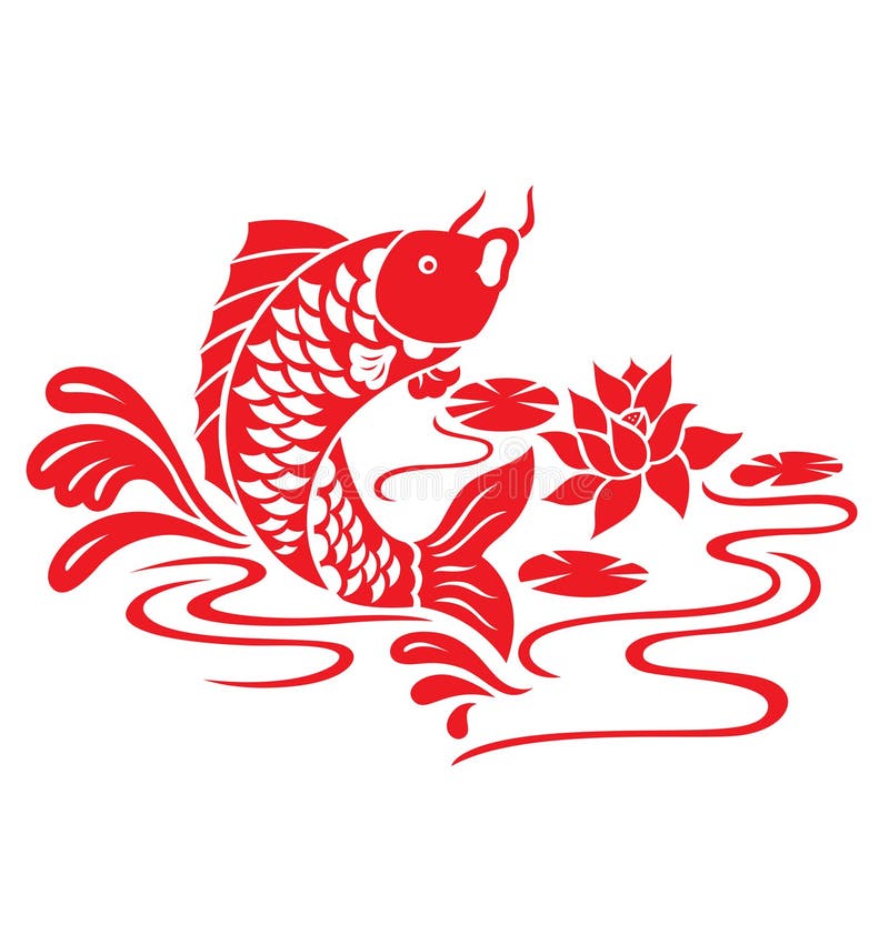 Chinese Lucky Fishes Design Illustration Stock Vector - Illustration of ...
