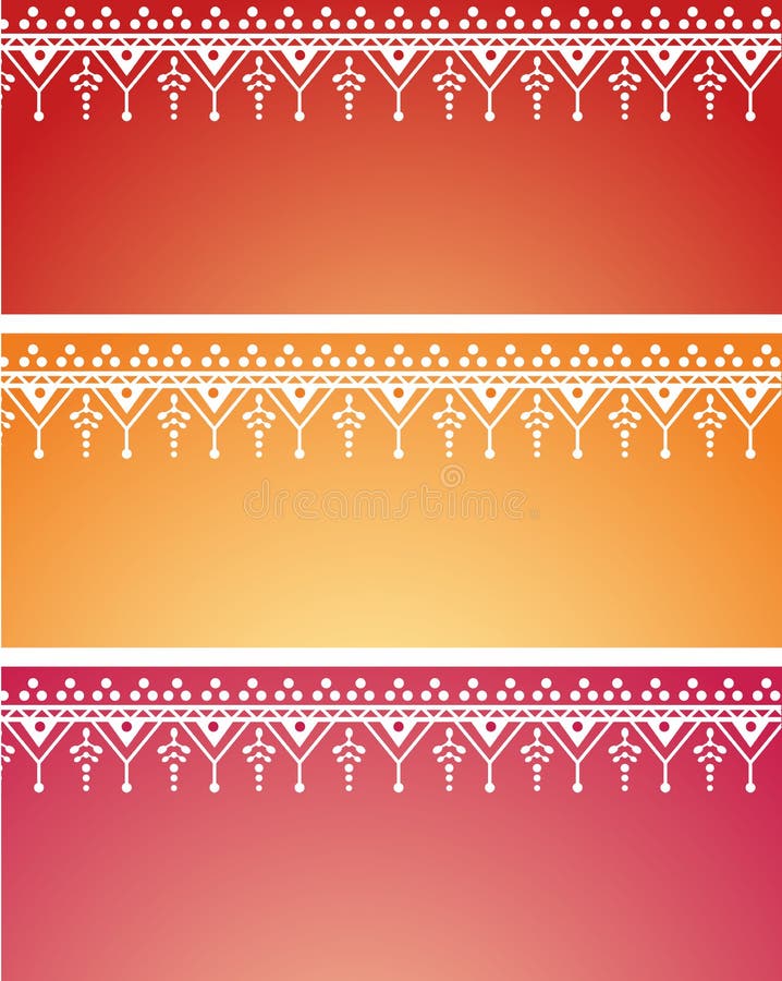 Oriental Henna Pattern Banners Stock Vector - Illustration of ornament ...
