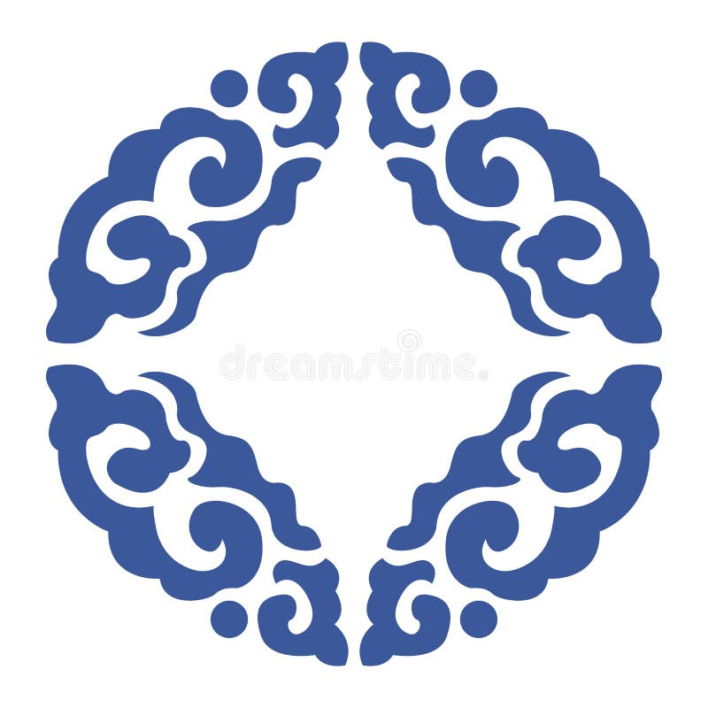 Oriental Isolated Pattern Object Spiral Curve Round Cross Stock Vector ...