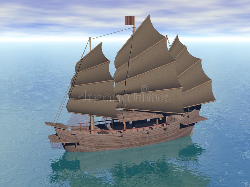 Junk Boat stock vector. Illustration of korean, hong - 28232506