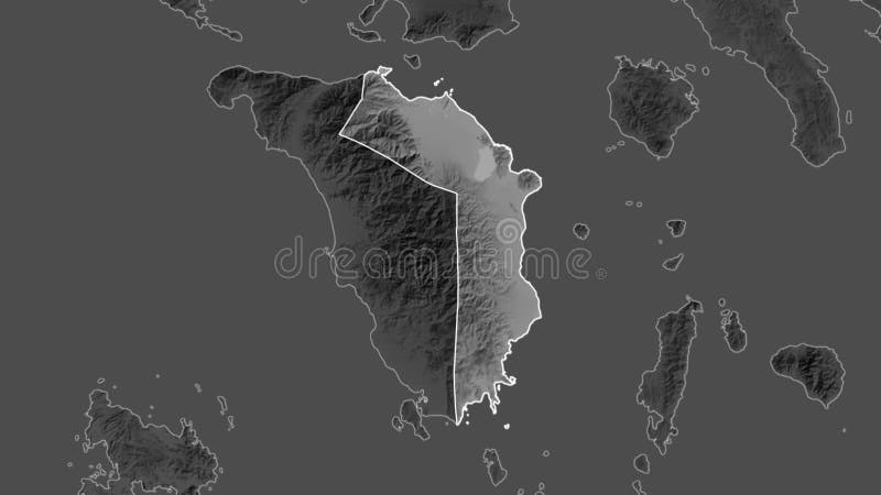 Oriental Mindoro, Philippines, Extruded. Grayscale Stock Footage ...