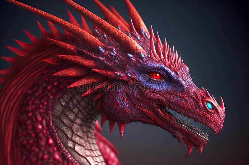 Oriental Mystical Character in Form of Fabulous Red Dragons Stock ...