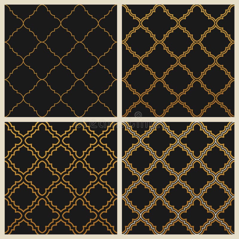 Oriental Ornate Seamless Background Set in Eastern Style Stock Vector ...