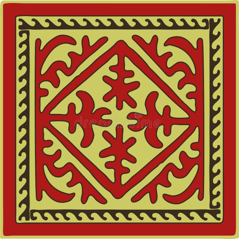 Design Asian Patterns Element. Kazakh National Beautiful Ornaments on a ...