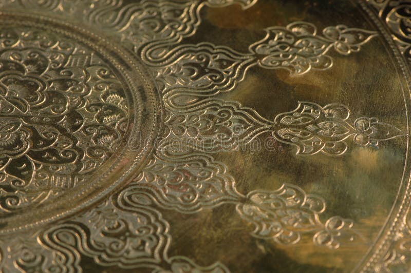 Oriental patterns on metal stock photo. Image of close - 135203586