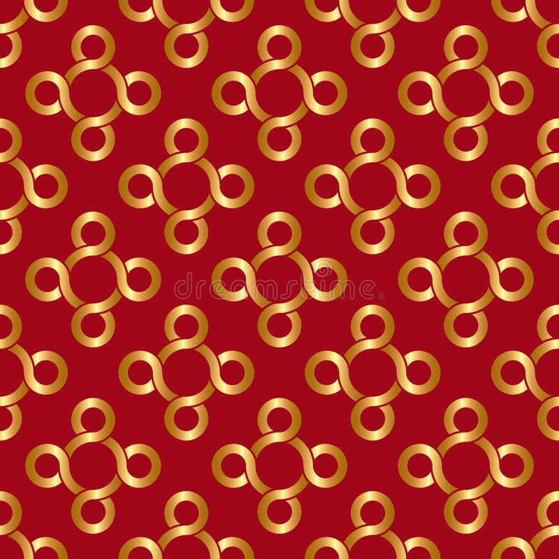Seamless Red and Gold Pattern for Chinese New Year. Stock Vector ...