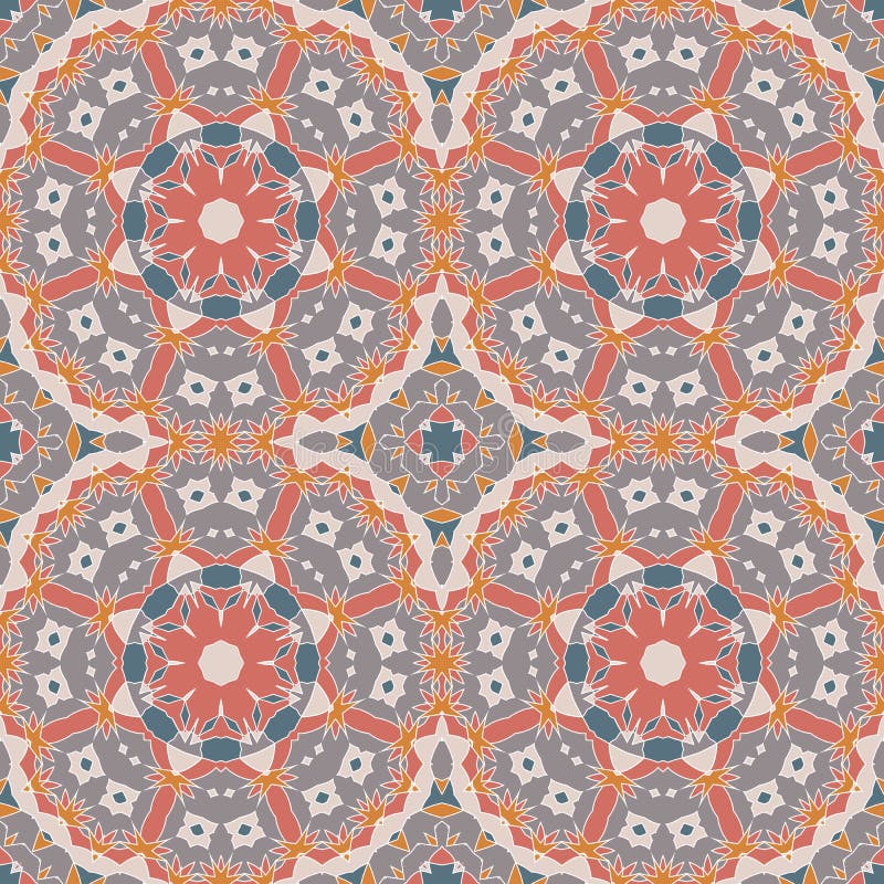 Oriental Seamless Patchwork Geometric Fabric Pattern Ethnicity
