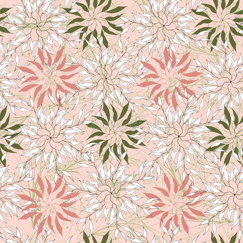 Oriental Seamless Pattern. Pink Floral Texture for Fabric Stock Vector ...