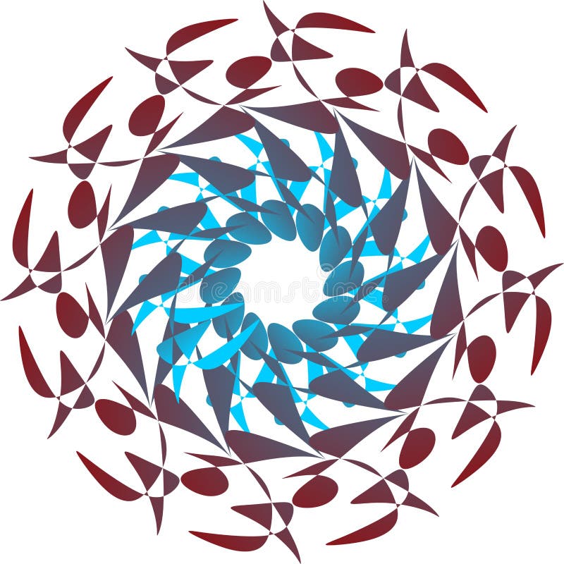 Three Colour and 3d Design Mandala with White Background Stock ...