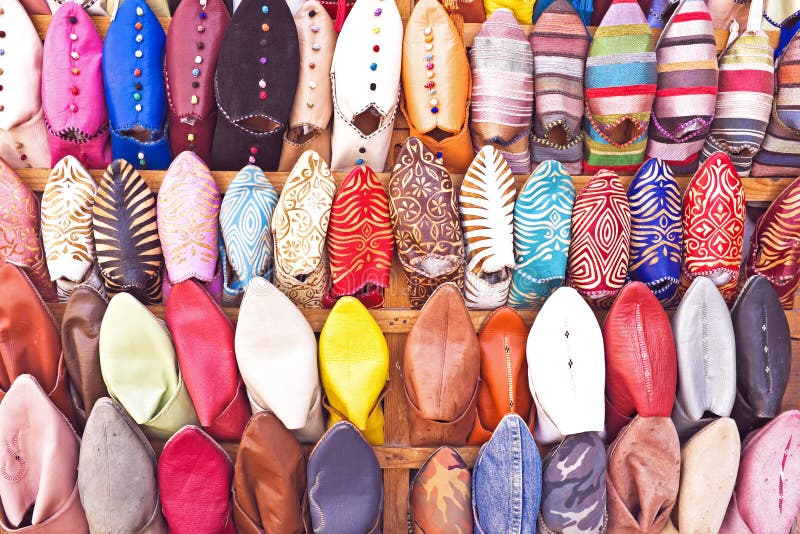 Leather Slippers, Marrakech, Morocco Stock Photo - Image of shoes ...