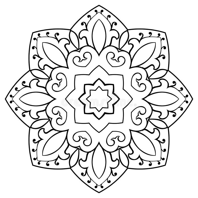 Simple oriental mandala. stock vector. Illustration of contour - 66957001