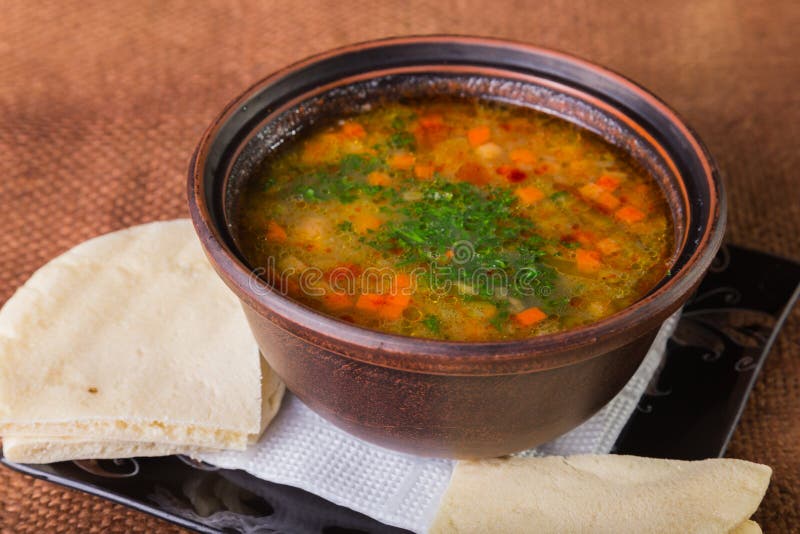 Oriental soup stock photo. Image of honey, baklava, brown - 52775356