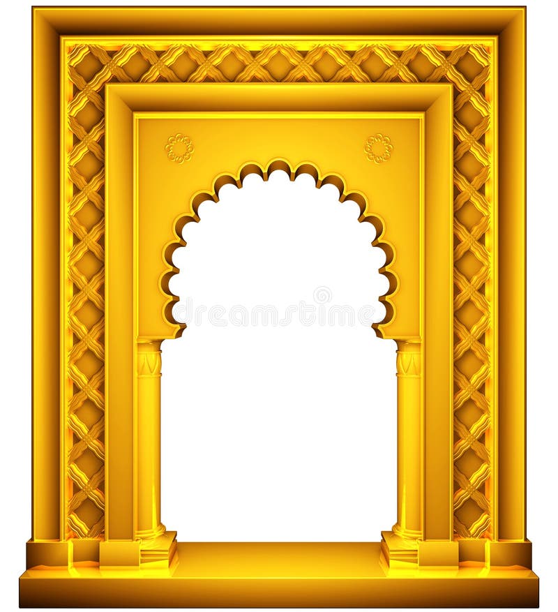 Oriental style gold frame stock illustration. Illustration of shadow ...