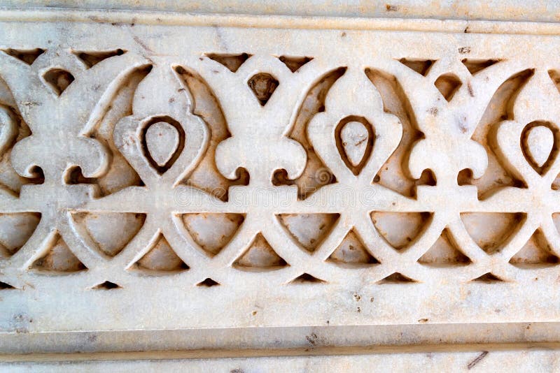 Indian Wall Pattern Carved in Stone Stock Photo - Image of ancient ...