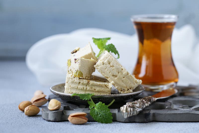 Halva with pistachios stock image. Image of delicious - 138217065
