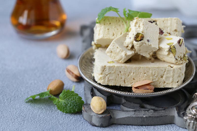Halva with pistachios stock photo. Image of sunflower - 138217412