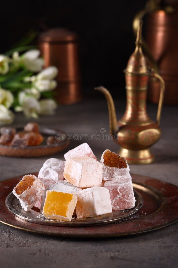Turkish Delight Dessert (rahat Lokum) Stock Image - Image of dessert ...