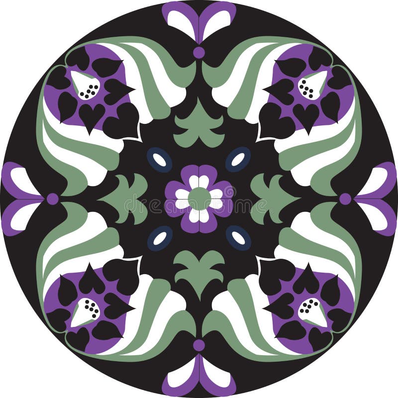 Oriental Traditional Lotus Flower Circle Pattern Stock Vector ...