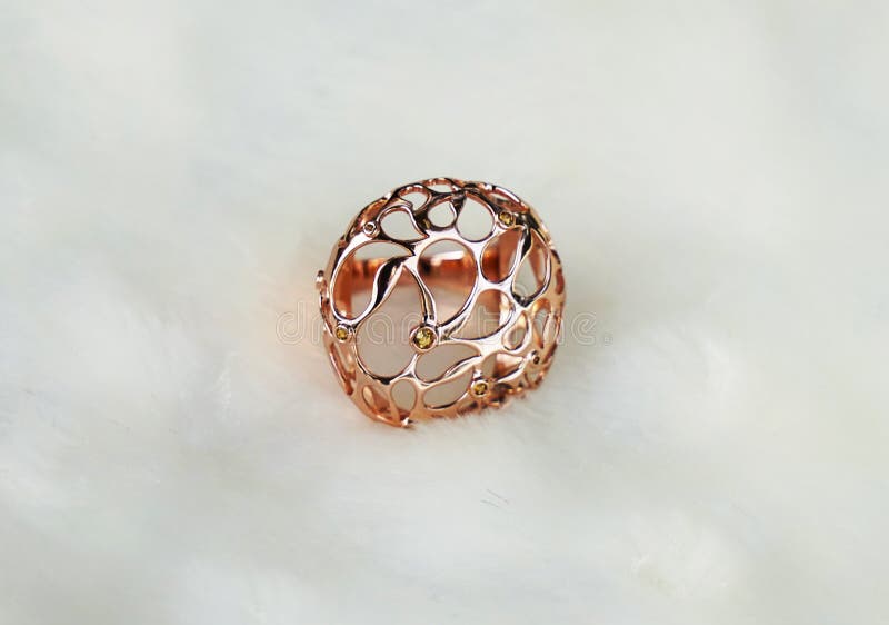 Oriental Turkish Gold Rings Handmade on White Background Stock Photo ...