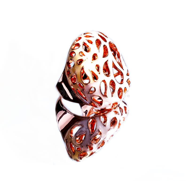 Oriental Turkish Gold Rings Handmade on White Background Stock Photo ...