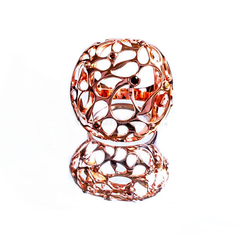 Oriental Turkish Gold Rings Handmade on White Background Stock Photo ...