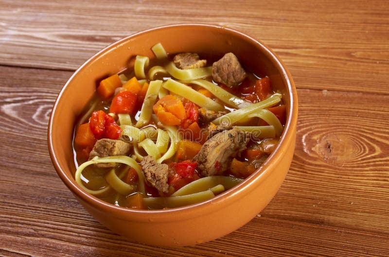 Oriental uzbek soup lagman stock photo. Image of culture - 38091906