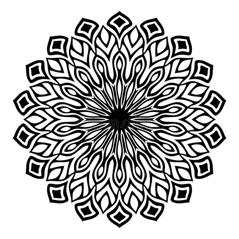 Black White Rangoli Pattern Stock Illustrations – 2,416 Black White ...