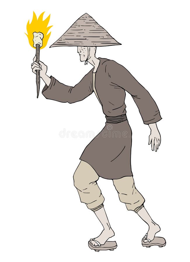 Mann Mit Fackelillustration Stock Abbildung - Illustration von zeichen ...