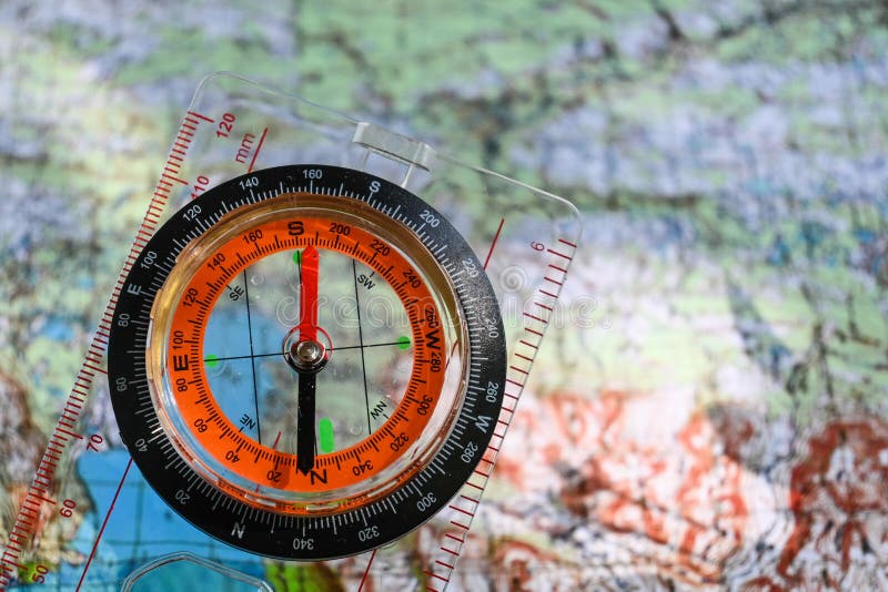 Orientation by Map and Compass Stock Image - Image of outdoors, leisure ...