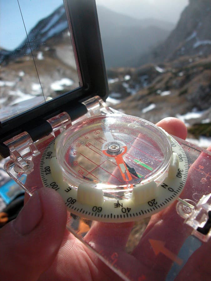 Orientation and Navigation with a Compass Stock Photo - Image of ...
