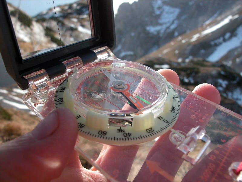 Orientation and Navigation with a Compass Stock Photo - Image of ...