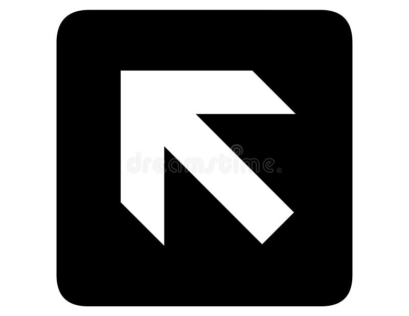 Orientation Sign with Arrow Pointing Left and Up Inverted Design. Stock ...