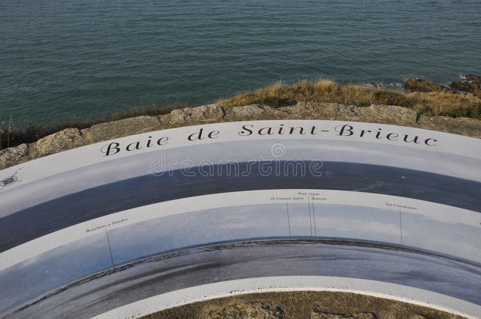 Orientation Table in Hillion in Brittany Stock Image - Image of beach ...
