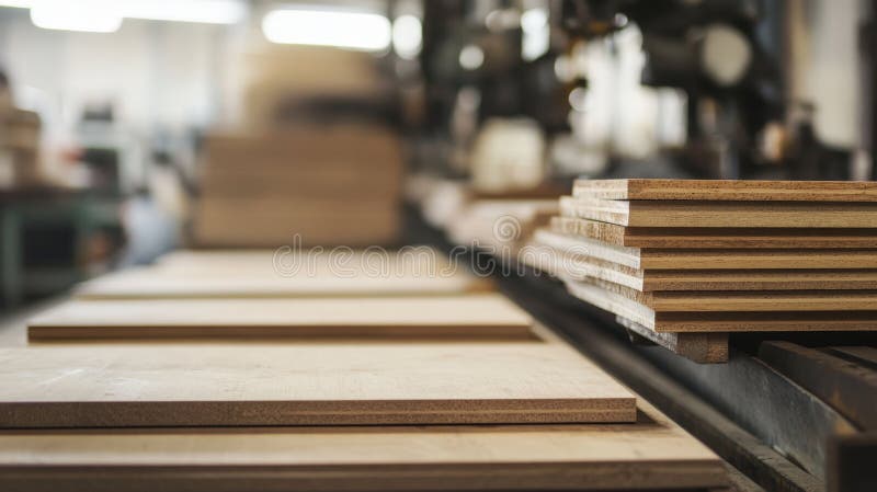 Oriented Strand Board (OSB) Panels in a Wood Processing Factory Stock ...