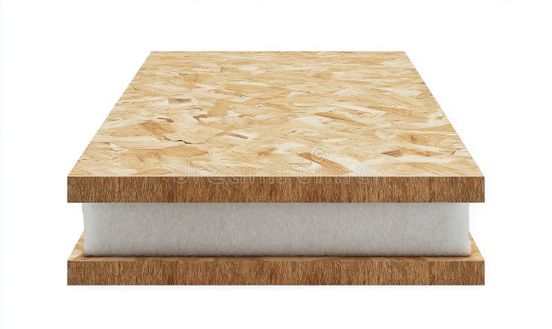 An Oriented Strand Board with a Visible Polystyrene Core Layer, Showing ...