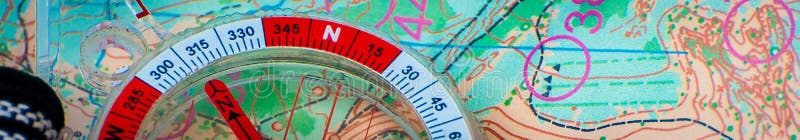 Orienteering. Compass and Topographic Map. Navigation Equipment for ...