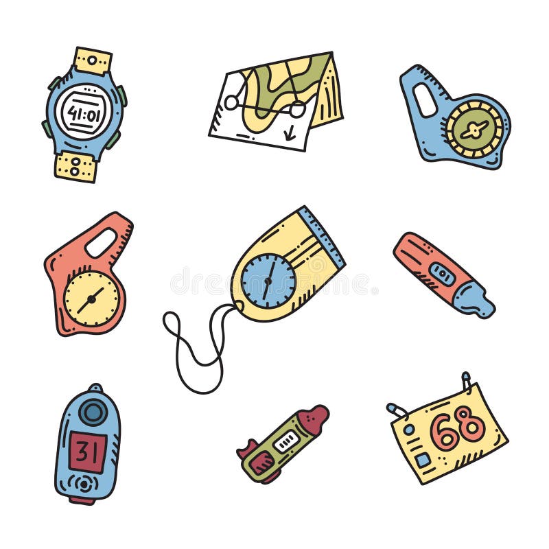 Orienteering Sport Equipment. Vector Illustration Stock Vector ...