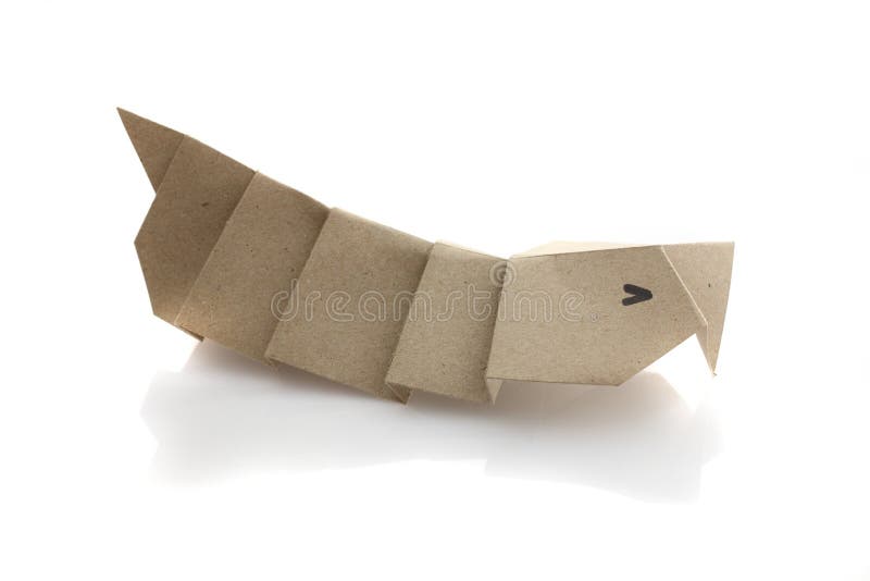 Origami Worm by Recycle Papercraft Stock Image - Image of close, animal ...