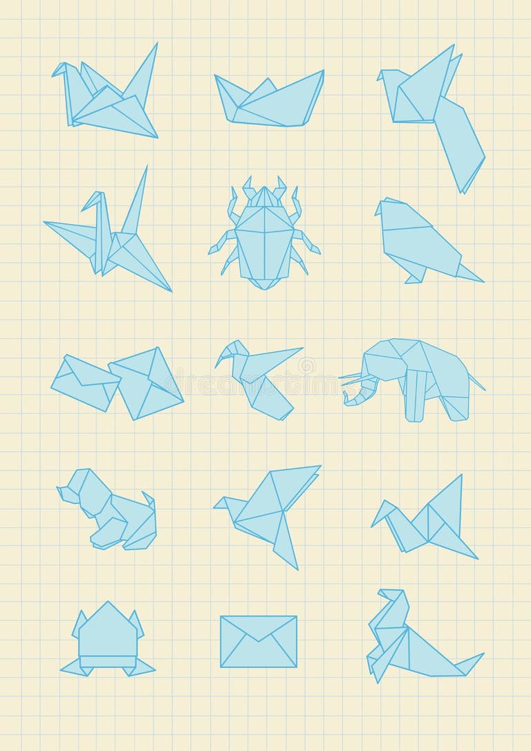 Origami Elephant Figure Stock Illustrations – 508 Origami Elephant ...