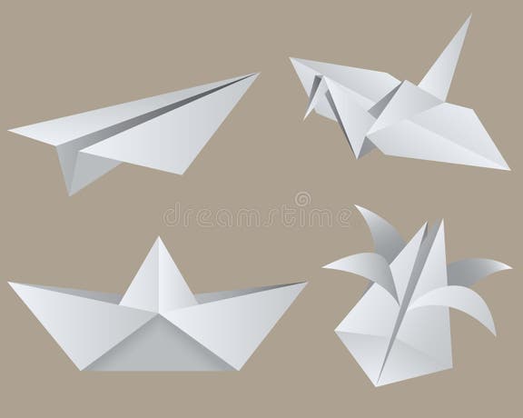 Origami Paper Flying Objects Stock Illustrations – 126 Origami Paper ...